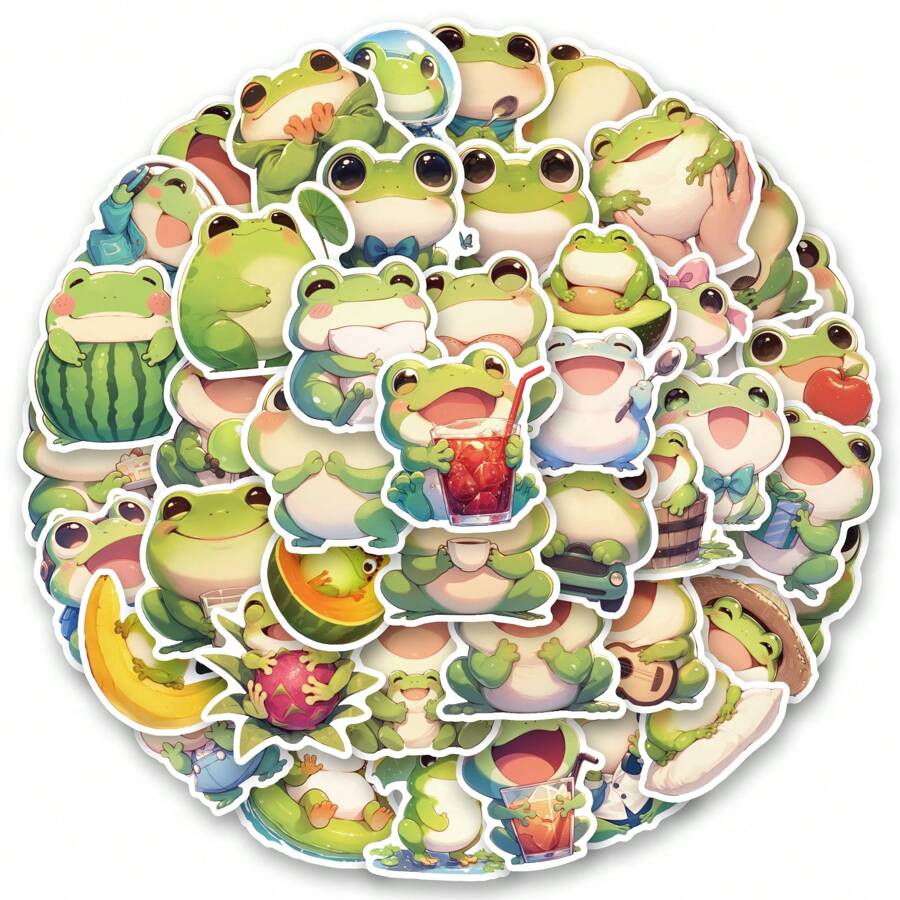 50 PCS Cute Frog Stickers Stickers Vinyl Aesthetics Stickers ...