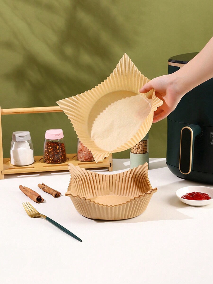 50pcs/Set 16x4.5cm Square Air Fryer Paper Pans, Disposable Waterproof ...