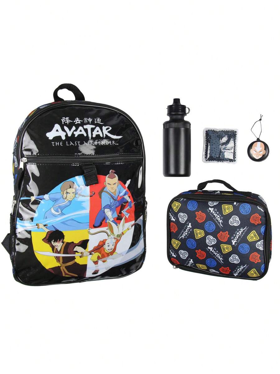 Nickelodeon Avatar The Last Airbender 5 PC Backpack Lunch Box Icepack ...
