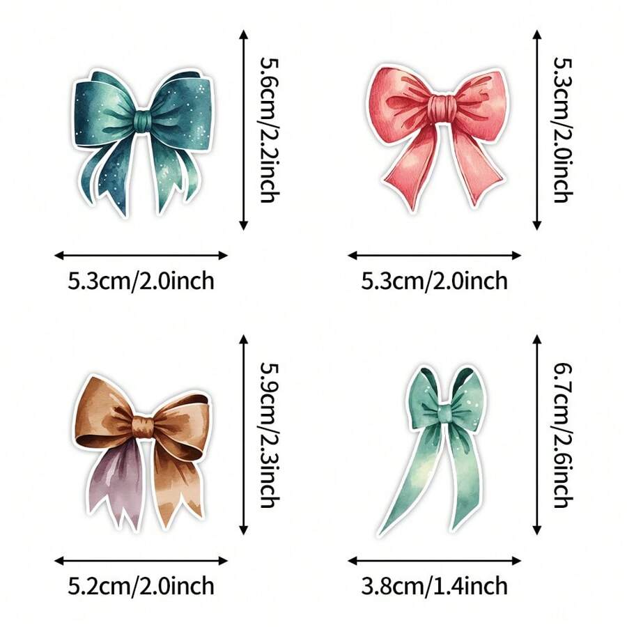 50PCS Bow Sticker Pack Stickers Vinyl Aesthetics Stickers, Decals ...