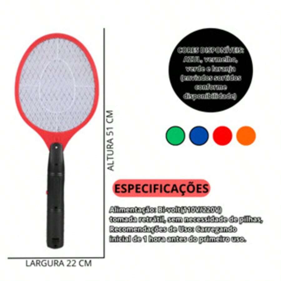 Rechargeable Electric Racket Bivolt To Kill Mosquitoes And Mosquitoes ...