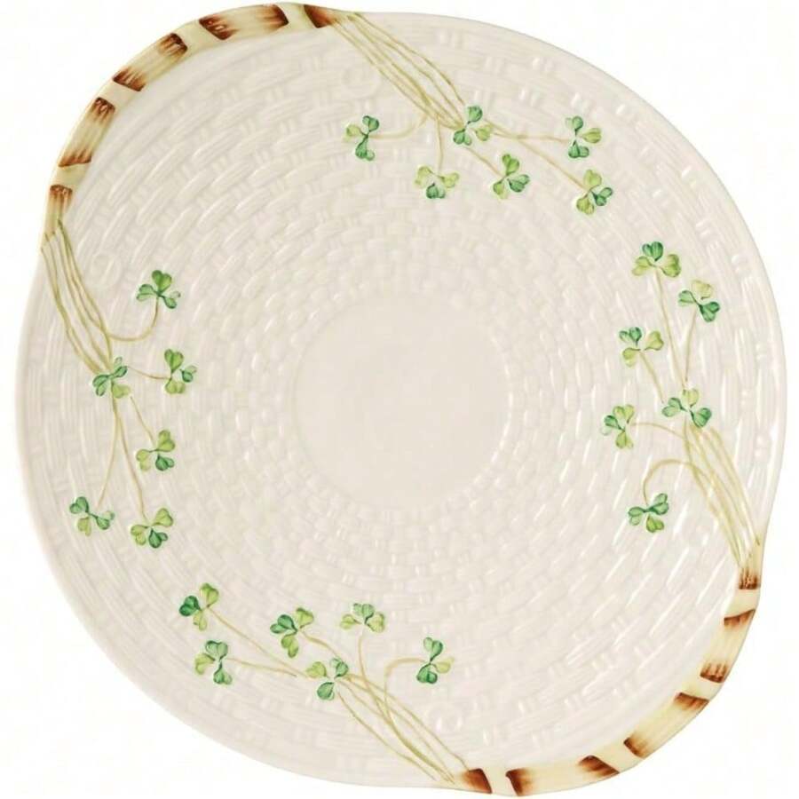 Shamrock 11.25-Inch White Bread Plate, Fine Ceramic Cutlery, Classic ...