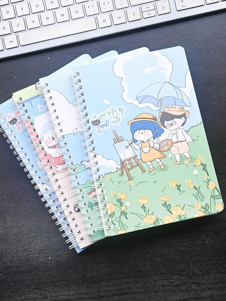 1 Caderno A5 Coil Book 60 cópias de cada livro de linha em linha de ...