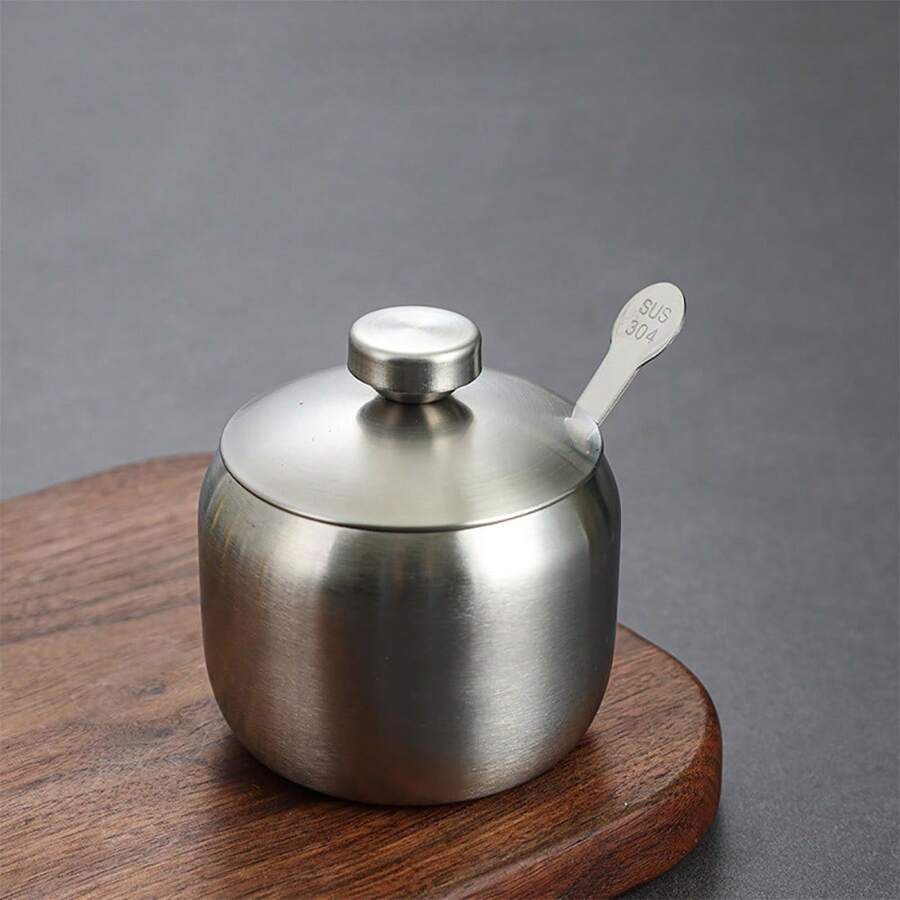1pc, Creative Seasoning Pot With Lid - Kitchen Spice Jar For Salt And ...