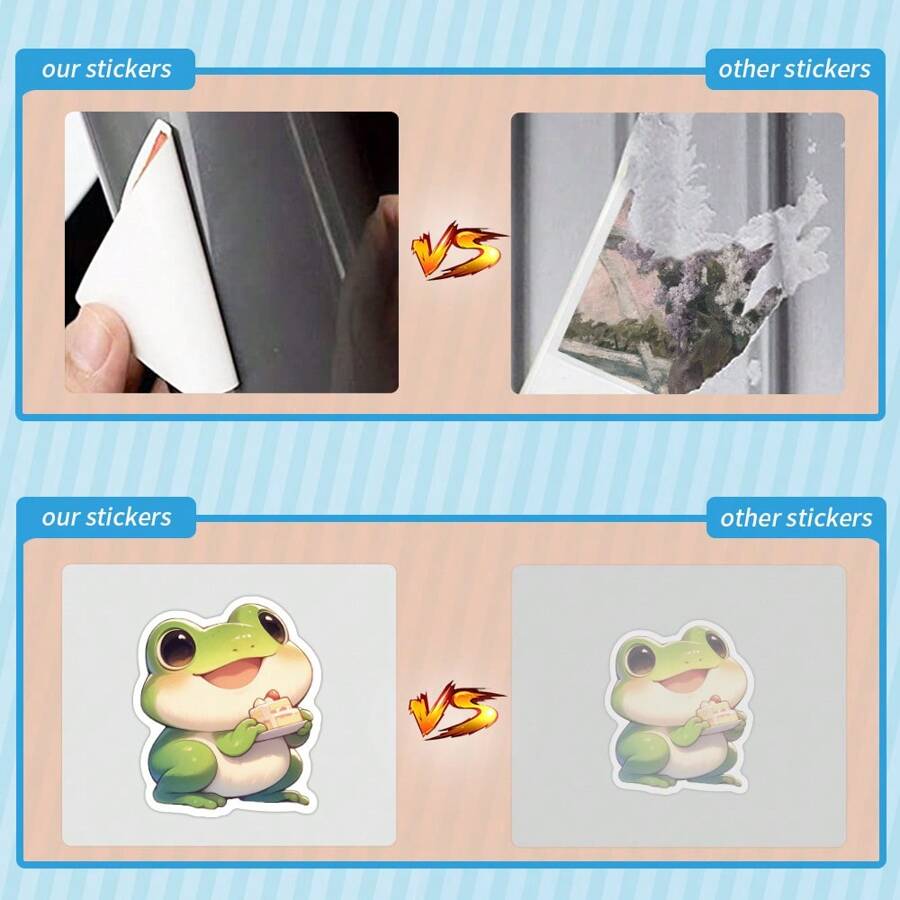 50 PCS Cute Frog Stickers Stickers Vinyl Aesthetics Stickers ...