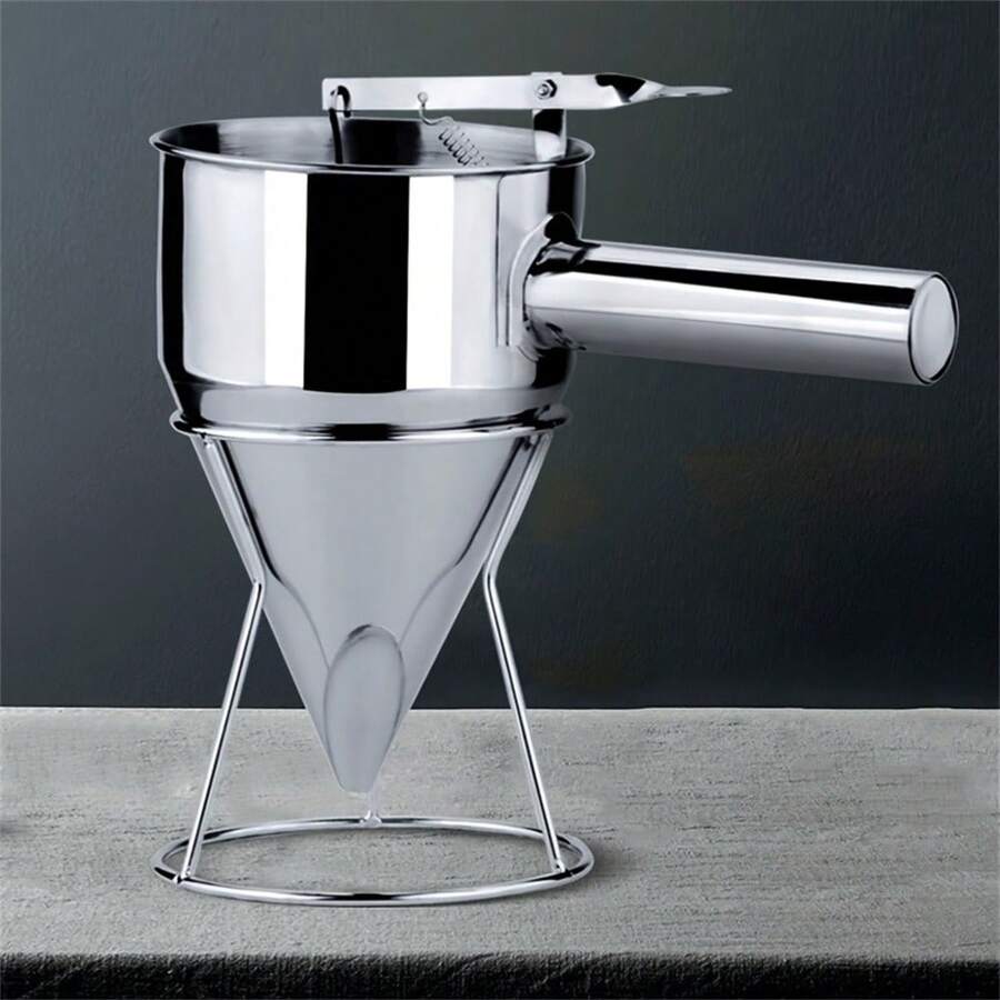 1pc Multi-Caliber Stainless Steel Batter Funnel With Stand - Perfect ...
