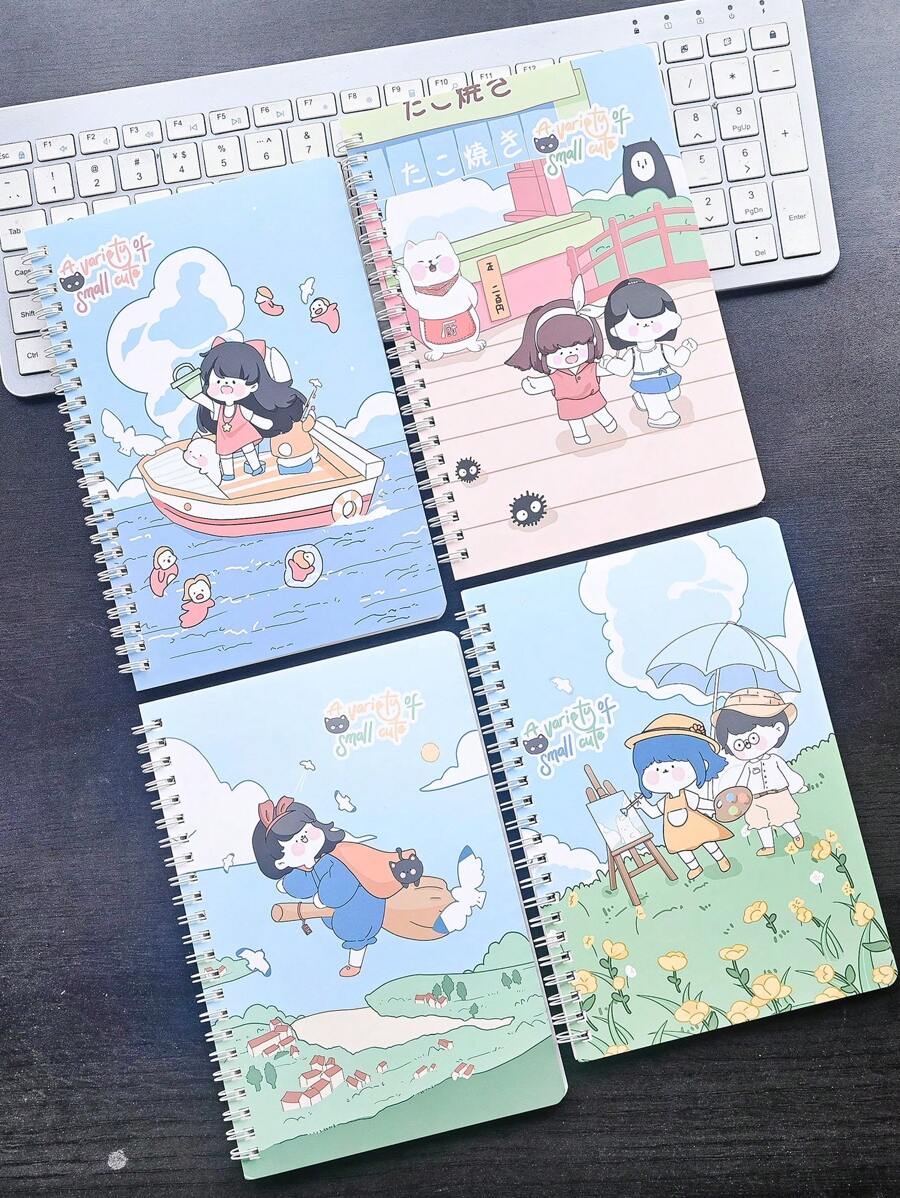 1 Caderno A5 Coil Book 60 cópias de cada livro de linha em linha de ...