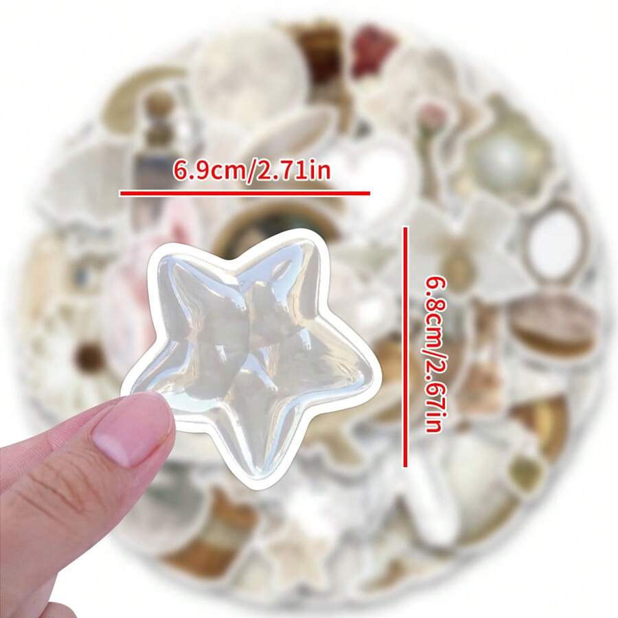 50PCS White Aesthetics Stickers Aesthetic Vinyl Stickers Decals ...