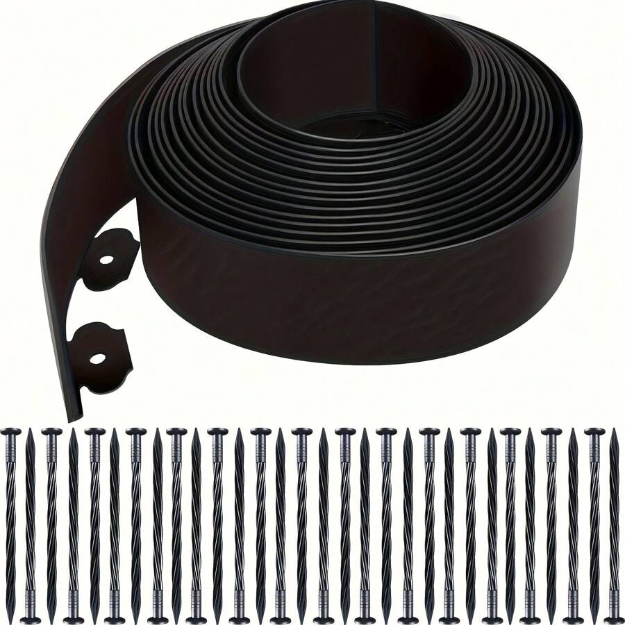 393.7inch L* 3.94inch H L-Shaped Green Grass Stone Isolation Strip ...
