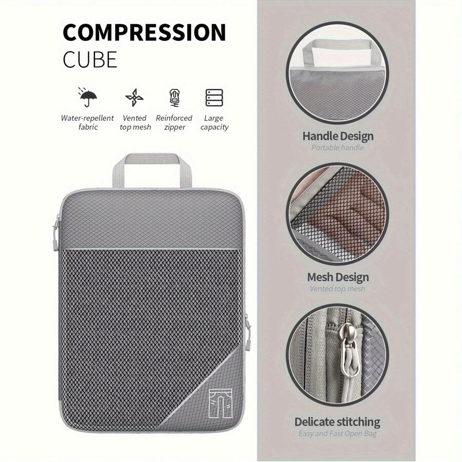 Compression Packing Cubes 6 Pack, Travel Luggage Organizer, Expandable ...