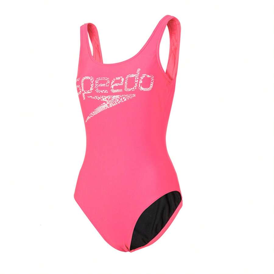 Speedo Big Logo Deep U One-Piece Swimsuit For Women, Outdoor Beach ...