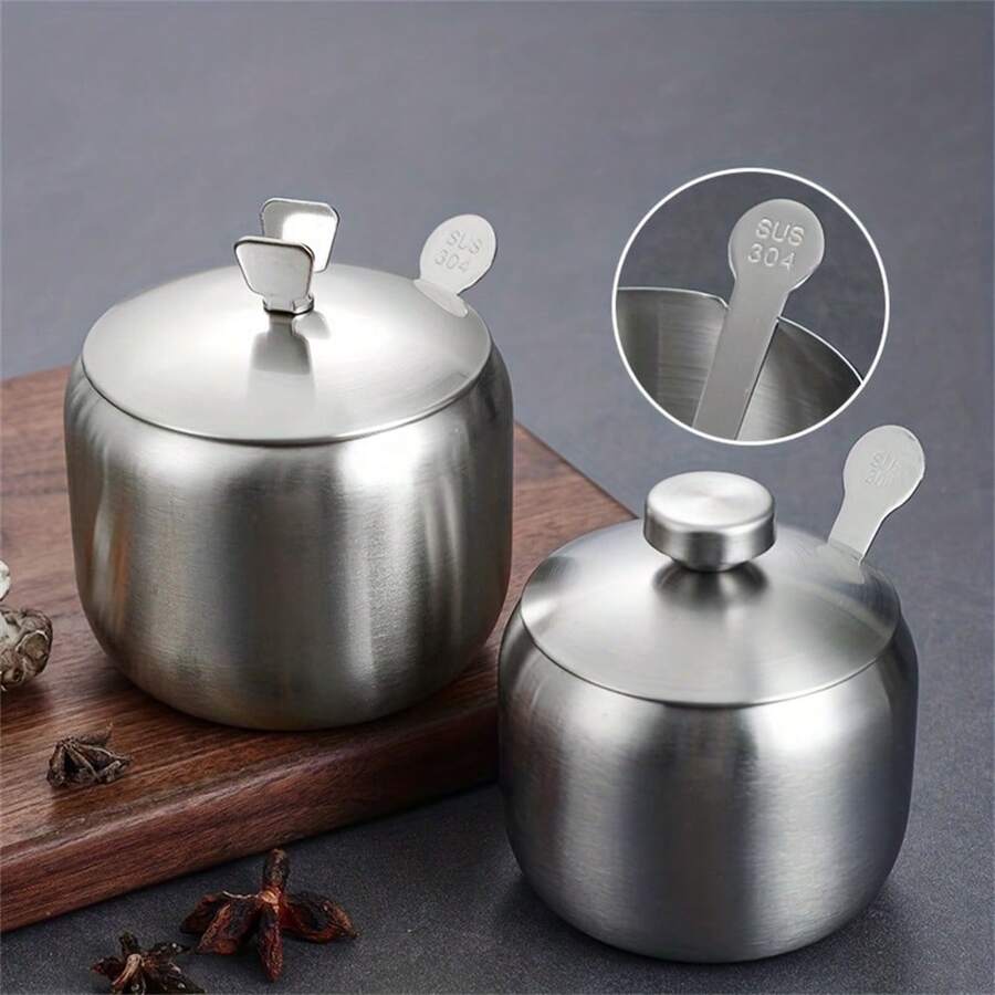 1pc, Creative Seasoning Pot With Lid - Kitchen Spice Jar For Salt And ...