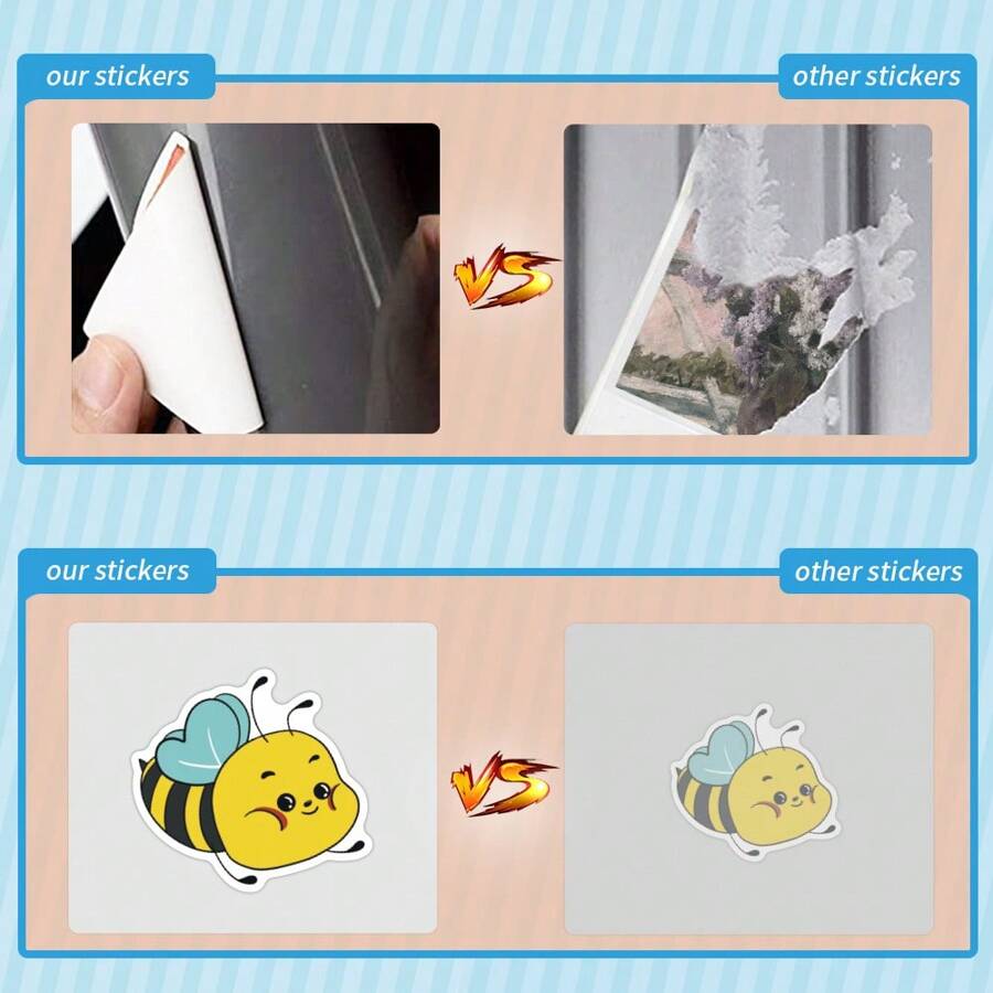 50 PCS Cute Bee Stickers Stickers Vinyl Aesthetics Stickers ...