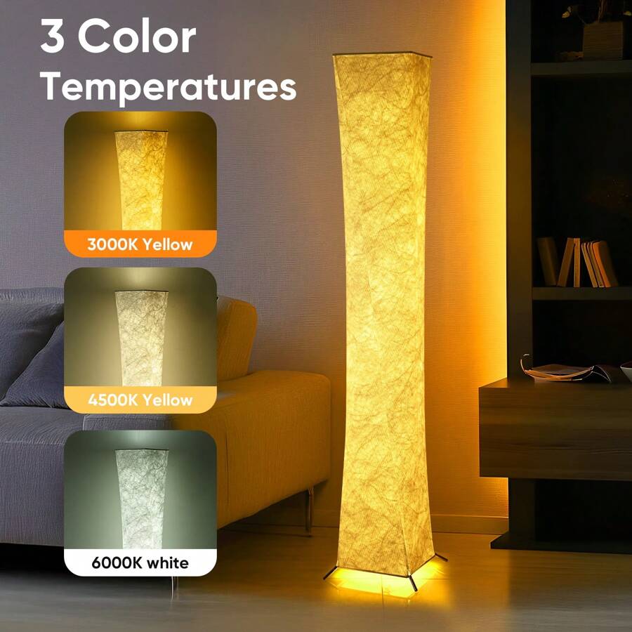 50 Inch Simple Design Morden Soft Light Floor Lamp 3 Color Lighting ...