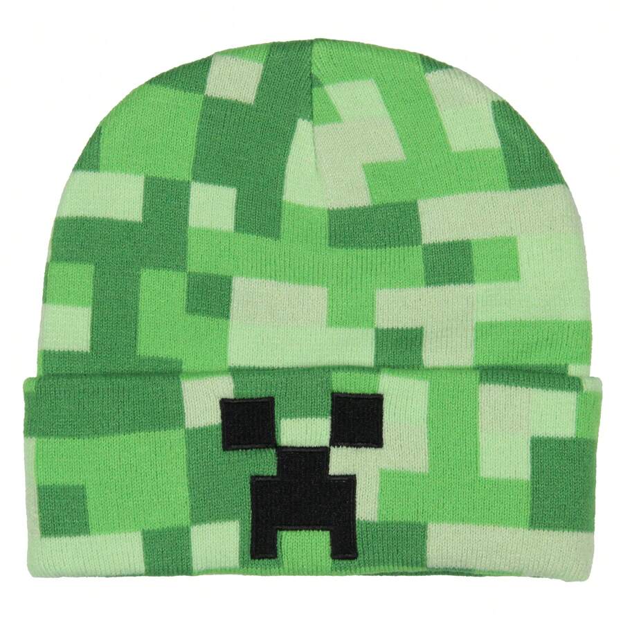 Minecraft Minecraft Creeper Embroidered Face Allover Pixelated Design ...