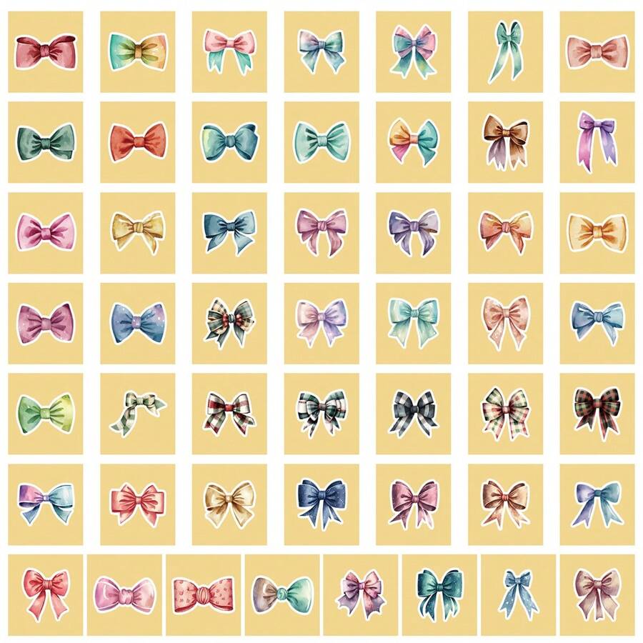 50PCS Bow Sticker Pack Stickers Vinyl Aesthetics Stickers, Decals ...