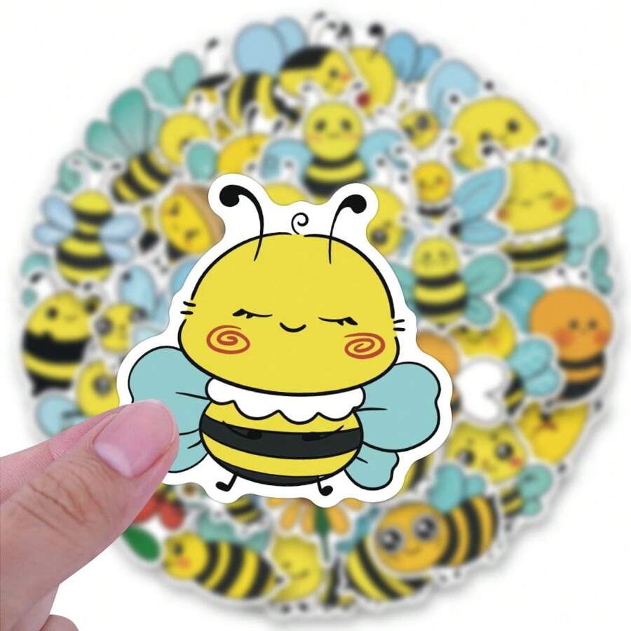 50Pcs Cute Bee Stickers Vinyl Aesthetics Stickers, Decals, Scrapbooking ...
