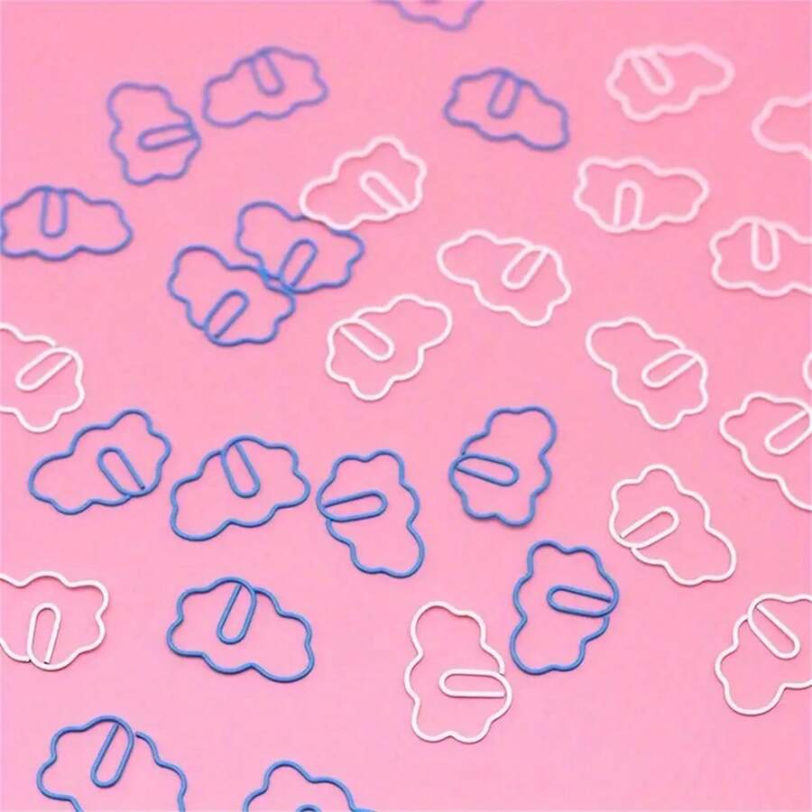 25pcs Cloud-Shaped Paper Clips, Iron Material, Metal Bookmark Clips For ...