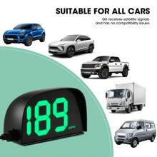 Green Car HUD GPS Speedometer – 3x2 Inch LED Large Font Digital MPH ...