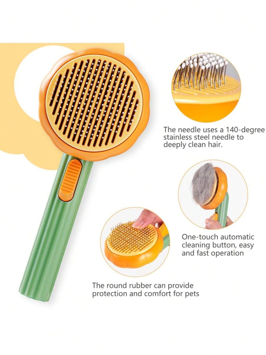 Cat Grooming Self Cleaning Brush - With Release Button To Remove ...
