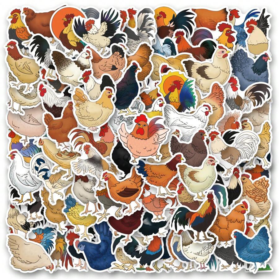 100PCS And Hen Stickers Vinyl Aesthetics Stickers, Decals, Scrapbooking ...