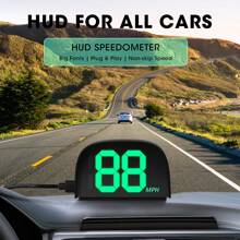 Green Car HUD GPS Speedometer – 3x2 Inch LED Large Font Digital MPH ...