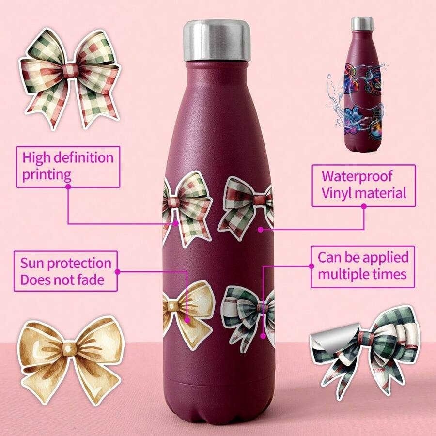 50PCS Bow Sticker Pack Stickers Vinyl Aesthetics Stickers, Decals ...