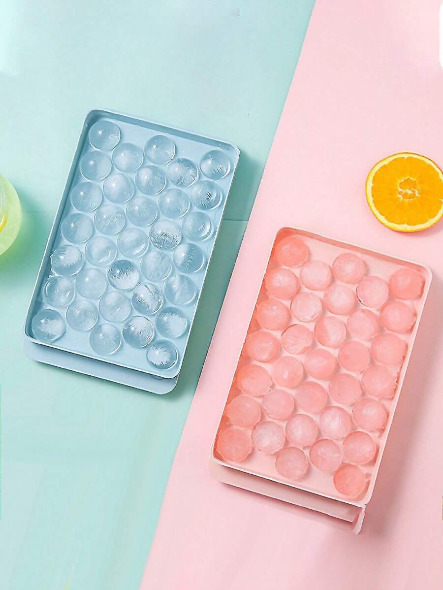 Forma de Gelo Redonda Rosa de 33 Grades em Plástico, Forma de Gelo ...