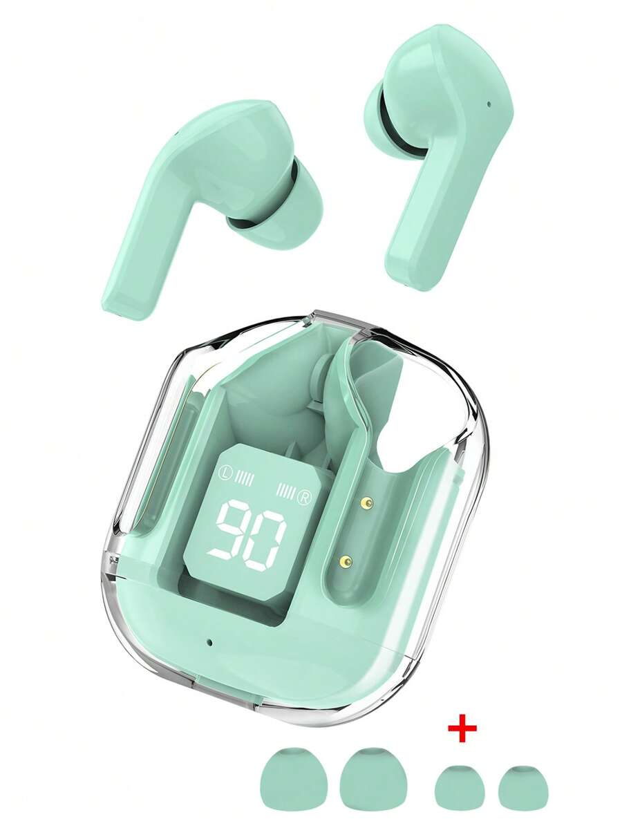בקרת מגע שקופה חדשה TWS אוזניות אלחוטיות עם חביון נמוך לספורט, משרד ...