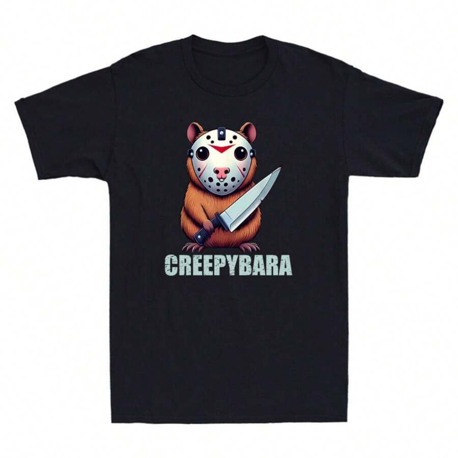 Creepybara Horror Capybara Funny Capybara Mask Killer Meme Vintage 's T ...