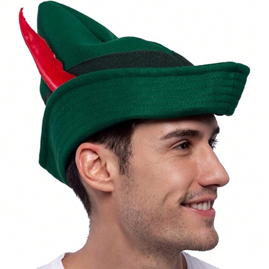 morningsilkwig Felt Robin Hood Hats With Feather, Alpine German Hat ...