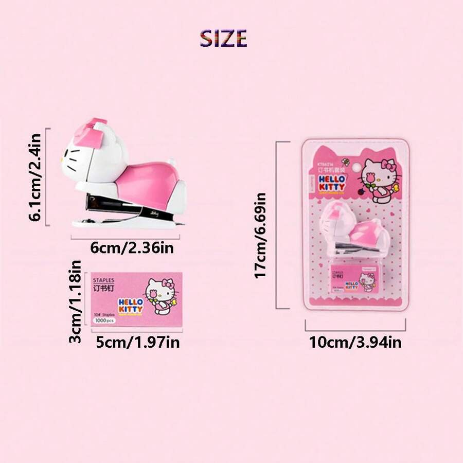 Sanrio 1pc Sanrio Hello Kitty Stapler Set, Student Mini Stapler, Cute ...