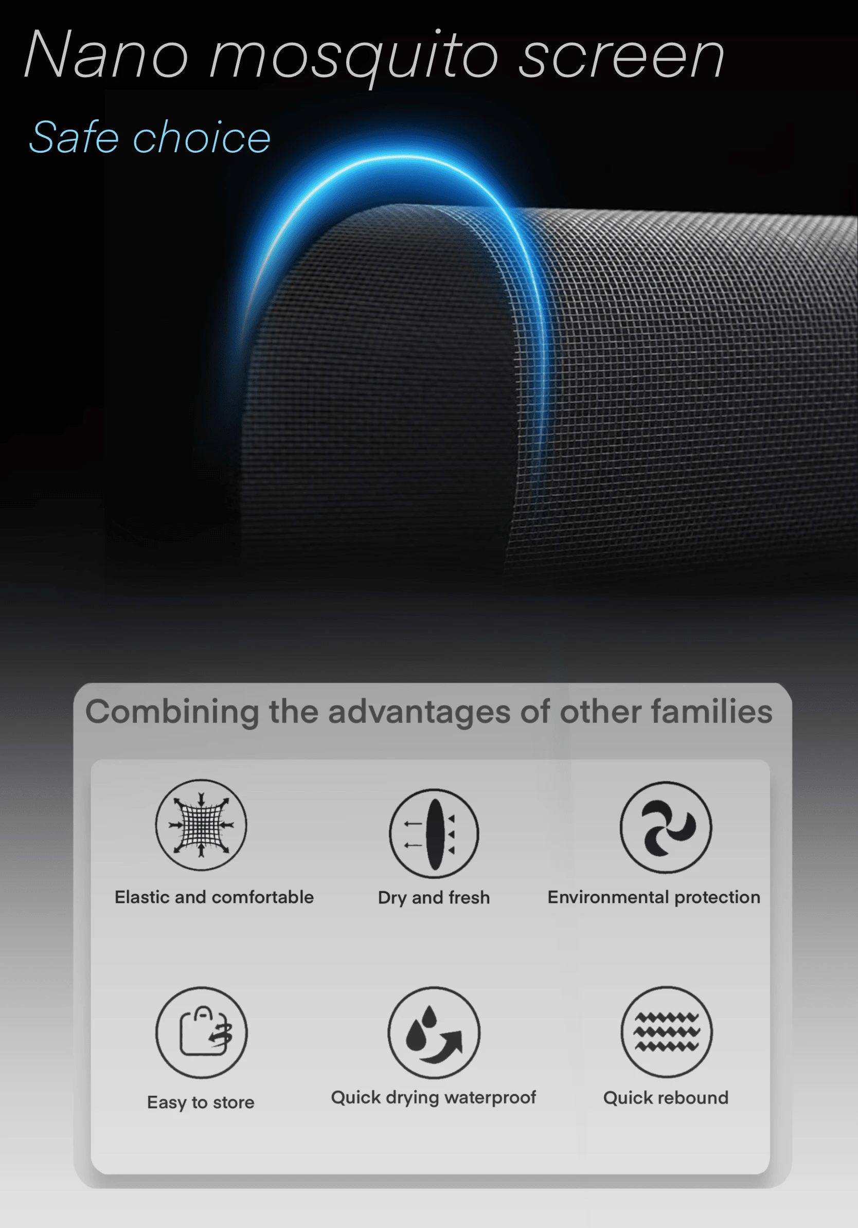 PP Nano Screen Window Net Self Installing Mosquito Proof Encrypted Grid ...