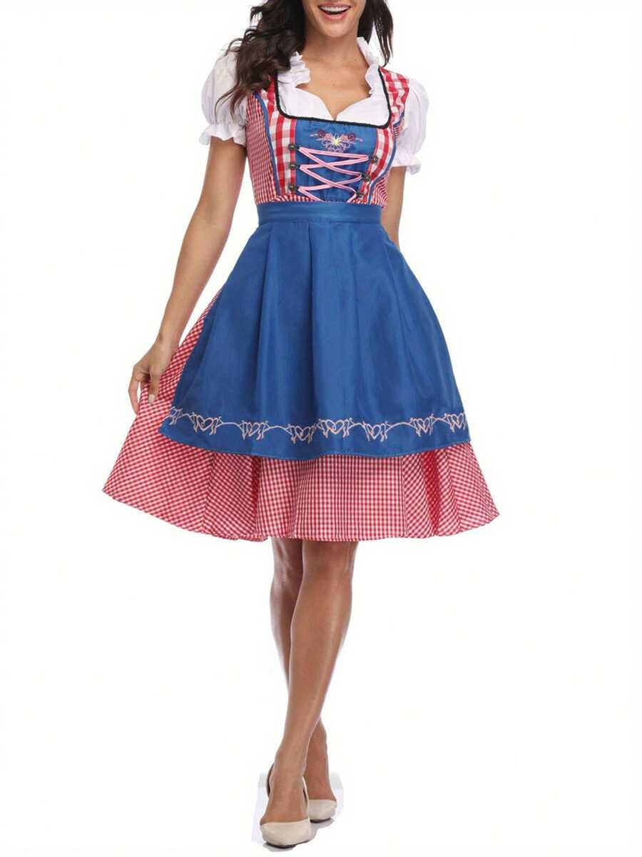 Women's Oktoberfest Costume German Dirndl Dress Traditional Bavarian ...