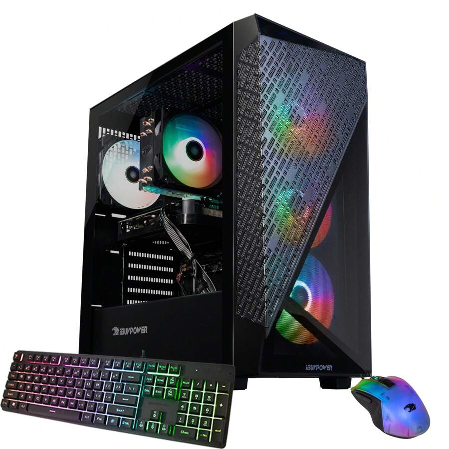 IBUYPOWER Slate Mesh Gaming PC Desktop - AMD Ryzen 5 8400F, NVIDIA ...
