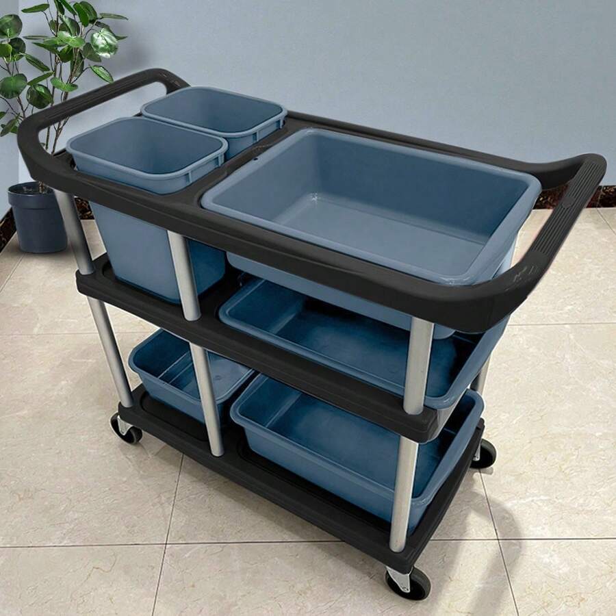 SOGA 2X 3-Tier Commercial Food Trolley Cart – Heavy Duty Aluminum Steel ...