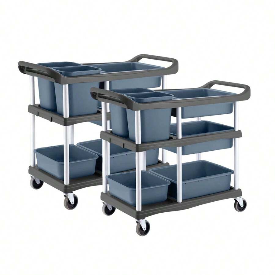 SOGA 2X 3-Tier Commercial Food Trolley Cart – Heavy Duty Aluminum Steel ...