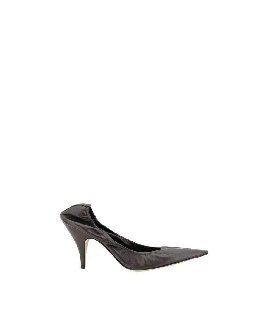 The Row Pointy Toe Leather Heels Model Leather Pumps Women Brown ...