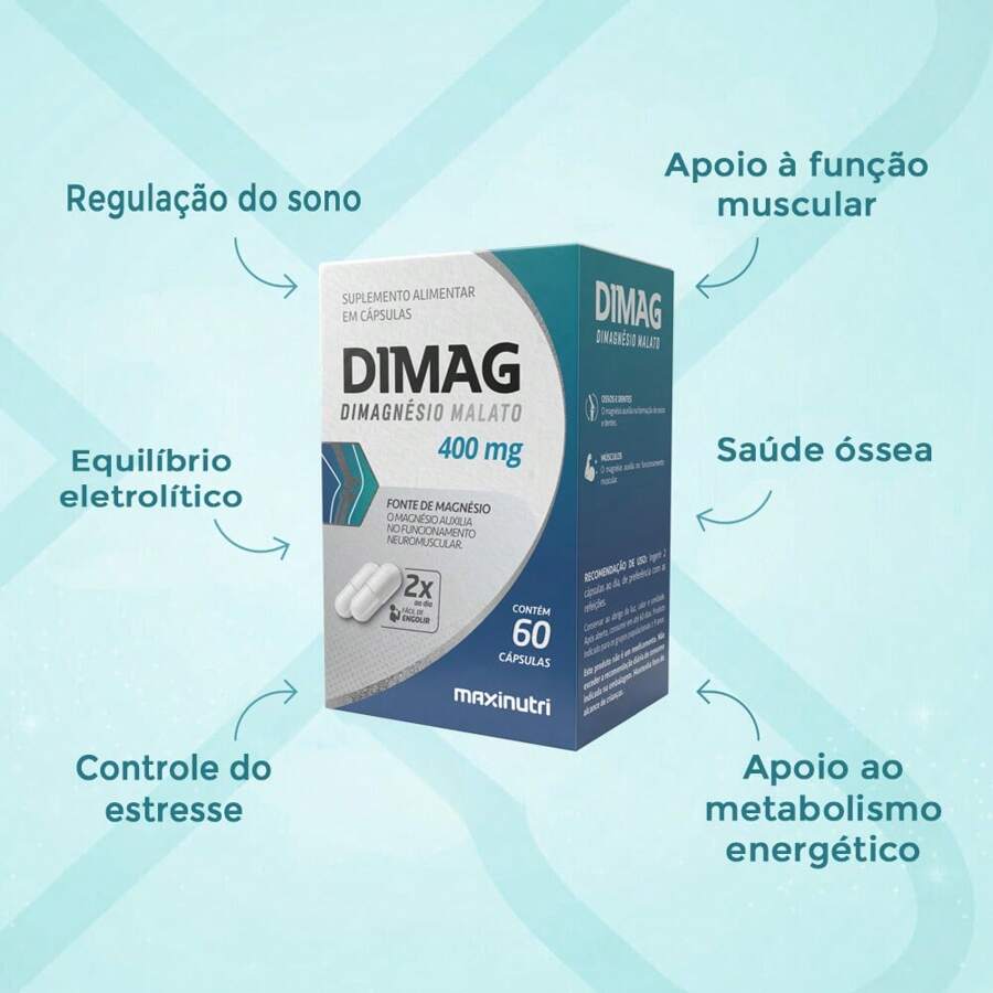 Dimag Dimalato de Magnesio 400mg 60 Capsulas Maxinutri | SHEIN Brasil