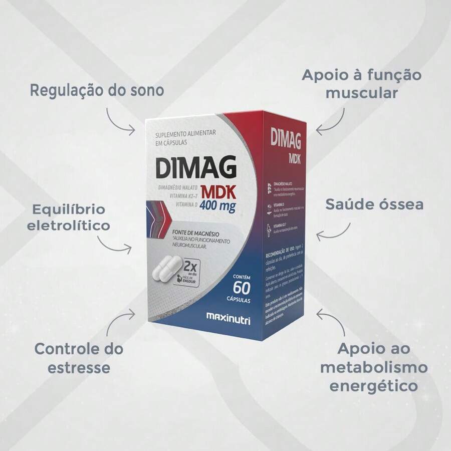 Kit 3 Dimag MDK Di-Magnésio Malato K2-7 60 Cáps Maxinutri | SHEIN Brasil