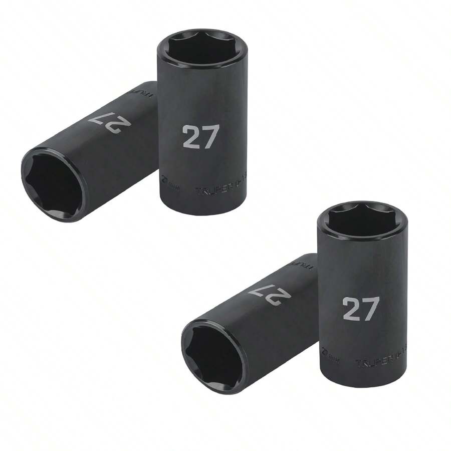 TRUPER KIT 2pZ-27mm Long Impact Socket, 6 Points, 1/2' Drive, Truper ...