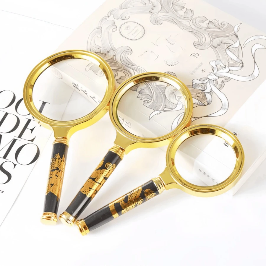 10x Handheld Dual Glass Lens Magnifying Glass With Dragon Pattern And ...