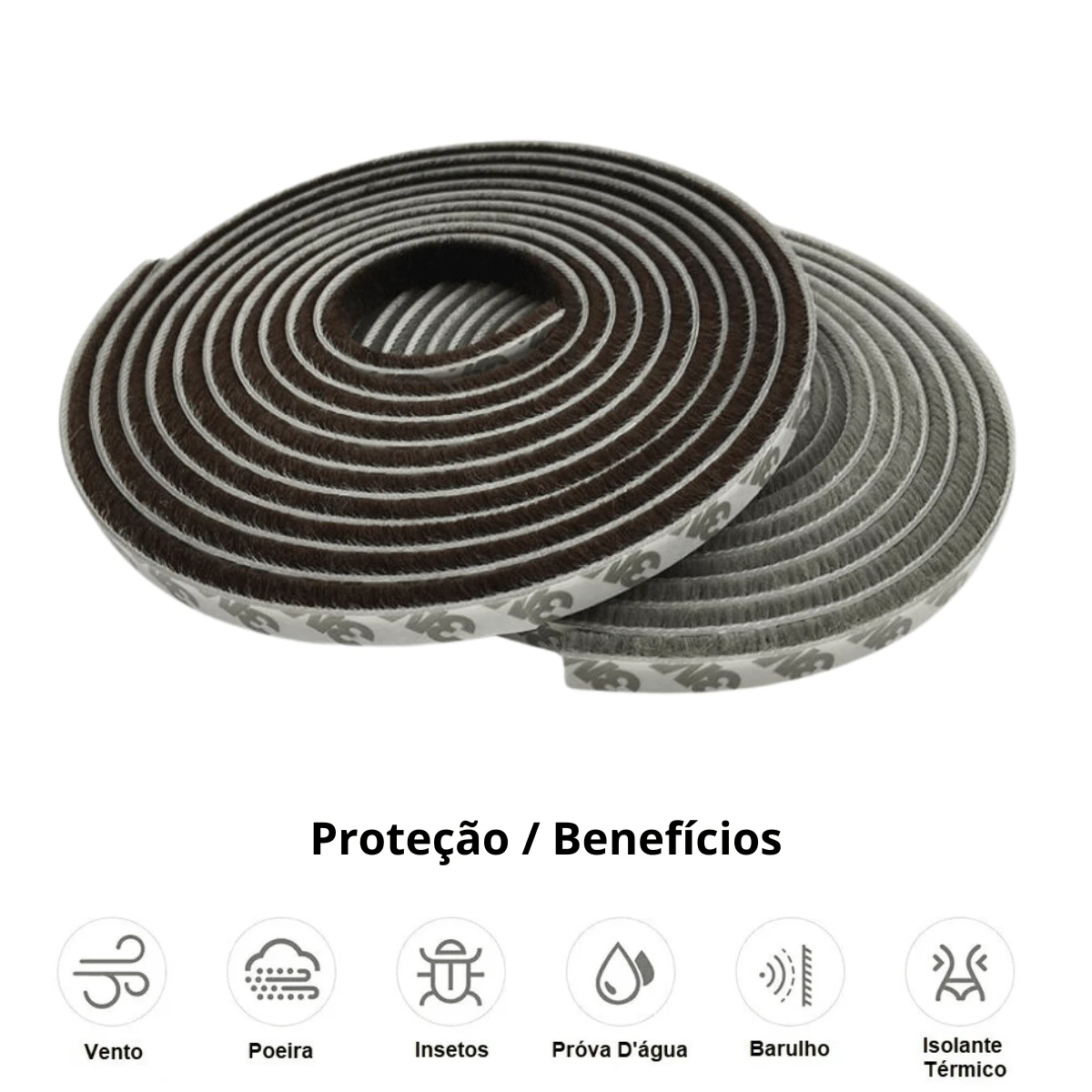 Veda Frestas Porta Janela Escovinha 7mm x 10mm - 10 metros | SHEIN Brasil