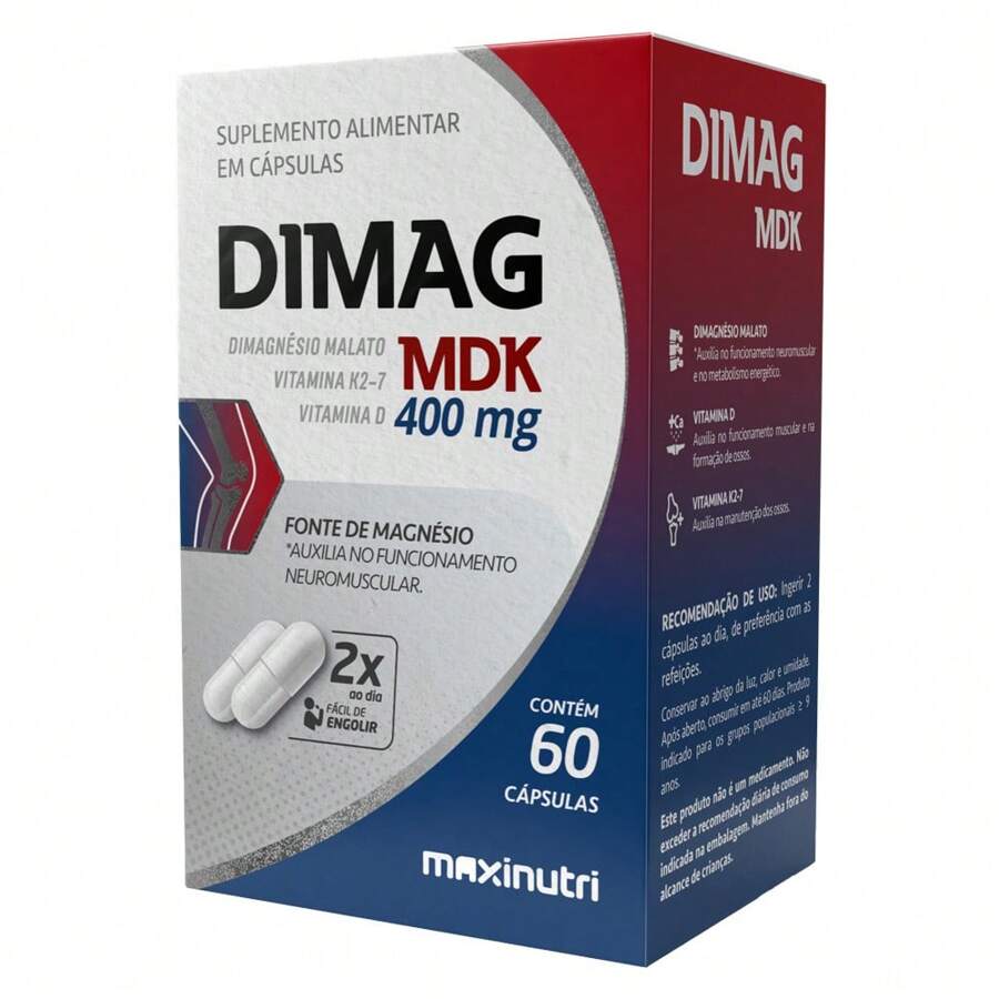 Dimag MDK Di-Magnésio Malato + Vitamina D3 e K2-7 Maxinutri | SHEIN Brasil
