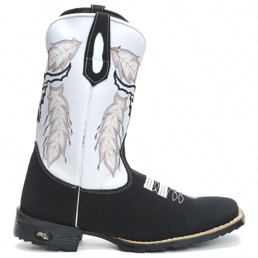 BOTAS TEXANAS COUNTRY RODEIO BOTINA QUADRADA BORDADA CONFORTÁVEL CANO ...