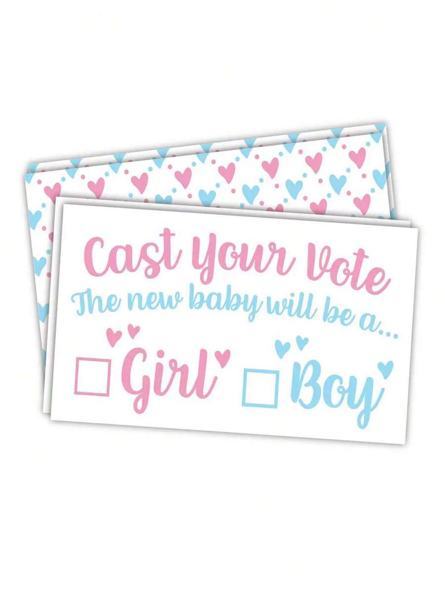 Baby Gender Reveal Cards, Gender Reveal Voting Cards, Infant Shower ...