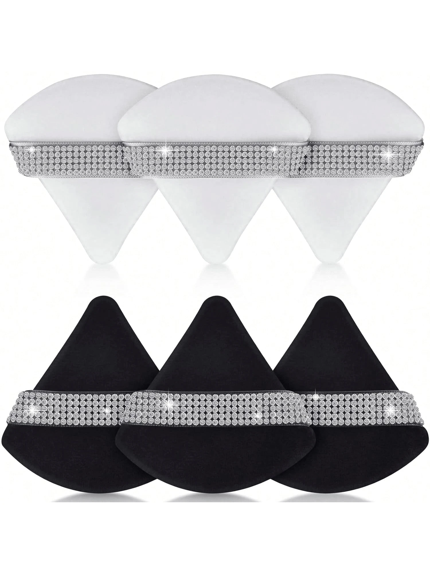 20 Pcs/Set Diamond Decor And Bow Decor Soft Face Powder Puff Triangle ...