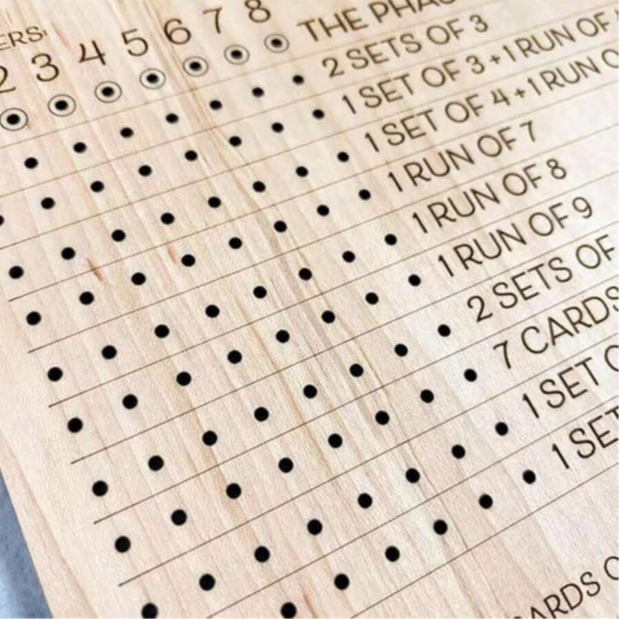 Phase 10 Score Board - 2025 New Wooden Phase Ten Scorecard And Round ...