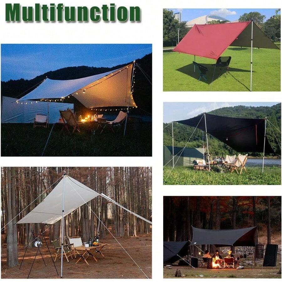 HIKEMAN Tarp Poles Adjustable Aluminum Telescoping Tarp Poles ...
