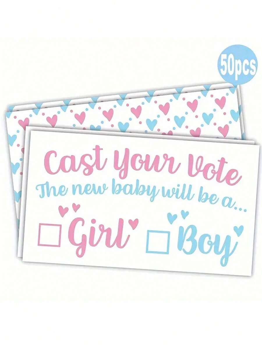 Baby Gender Reveal Cards, Gender Reveal Voting Cards, Infant Shower ...